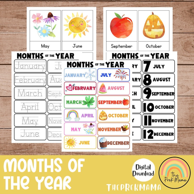 Months of the Year Circle Time Preschool Curriculum | Etsy