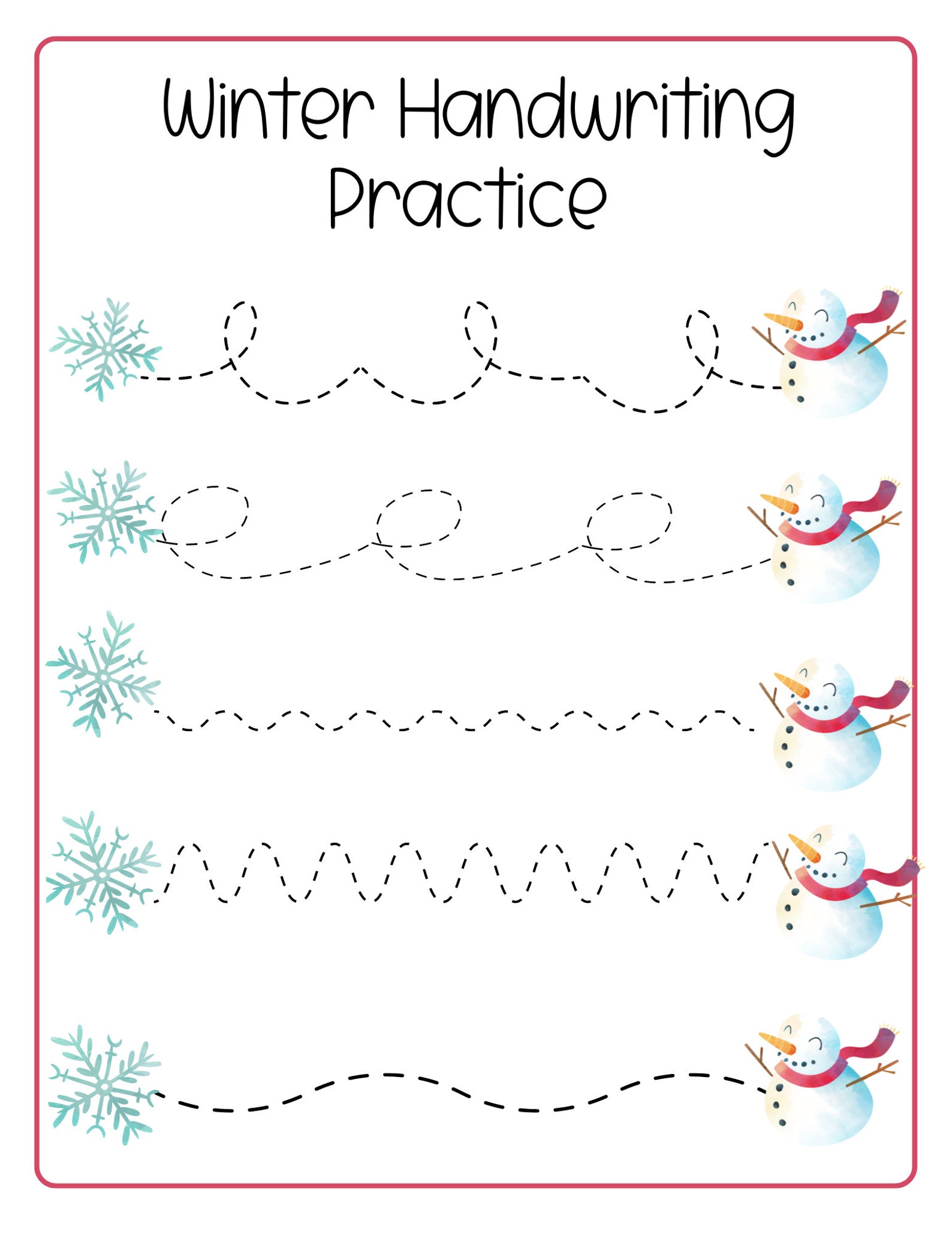 Winter Preschool Packet Winter Preschool Printable - Etsy