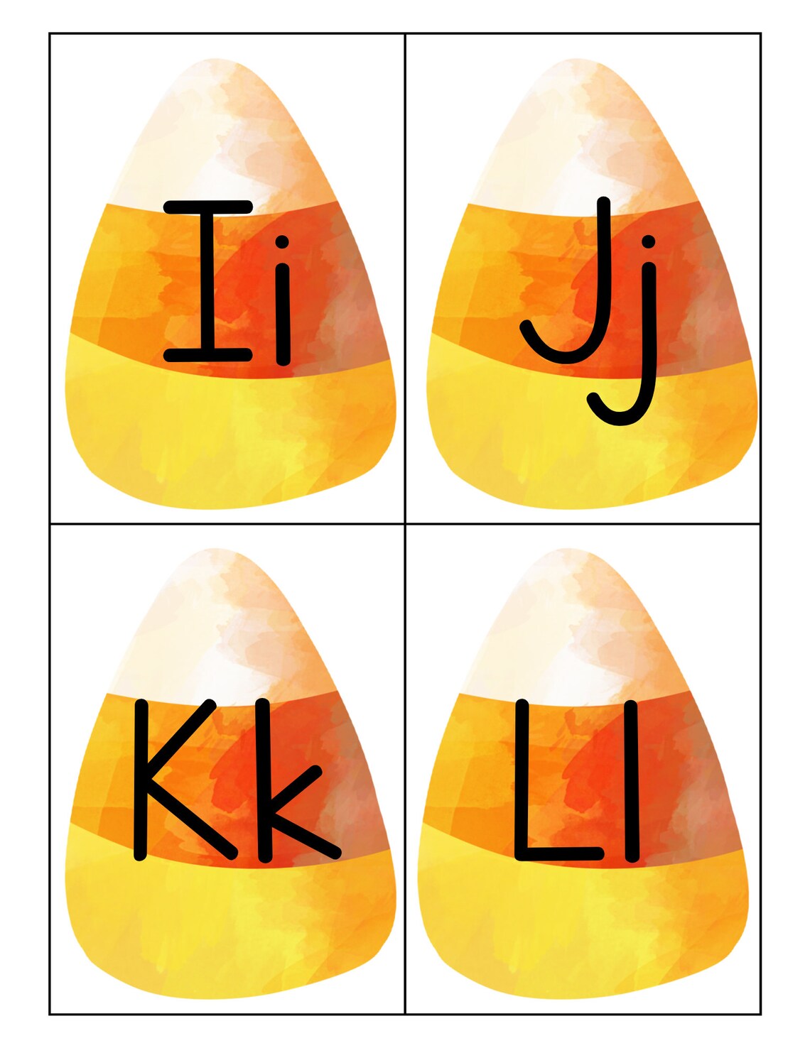 Candy Corn Letters Halloween Preschool Printable Learning - Etsy