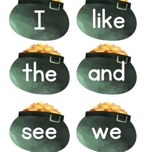 St. Patrick's Day Sight Words, Preschool Worksheets, Busy Book Pages ...