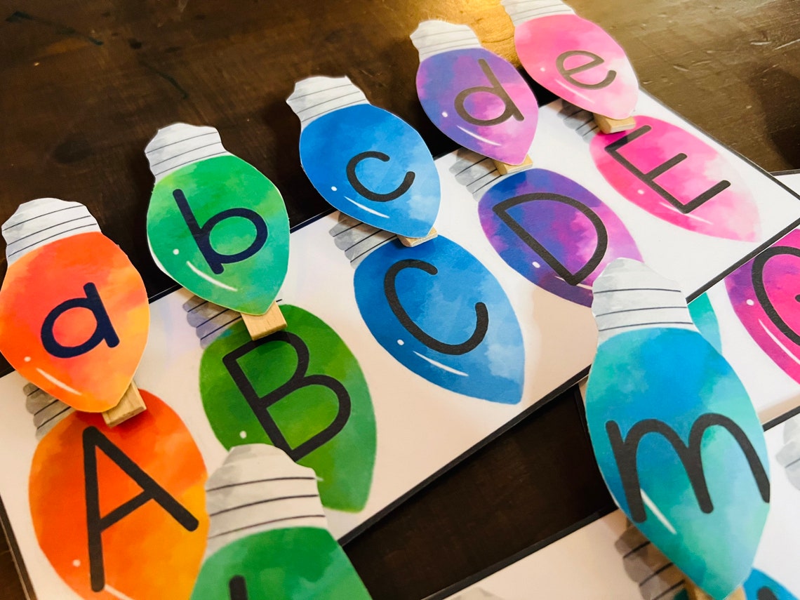 Christmas Lights Alphabet Match Christmas Preschool - Etsy