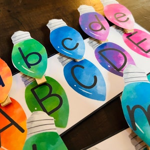 Christmas Lights Alphabet Match, Christmas Preschool Printable ...