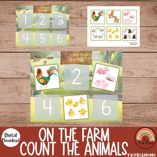 Farm Animals Preschool Printable. Montessori Preschool - Etsy