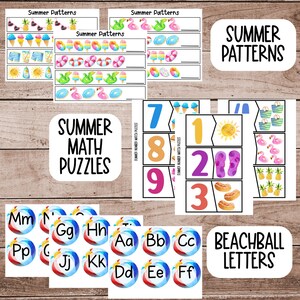 Summer Bundle, Preschool Worksheet, Preschool Printable, Montessori ...