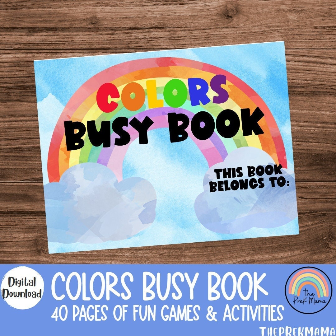 Color Busy Book, Toddler Busy Book, Preschool Busy Book, Preschool ...