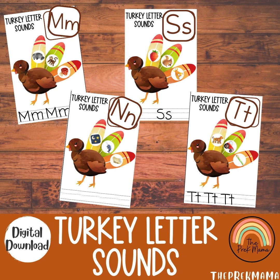 Turkey Letter Sounds, Thanksgiving Printable, Montessori Materials ...