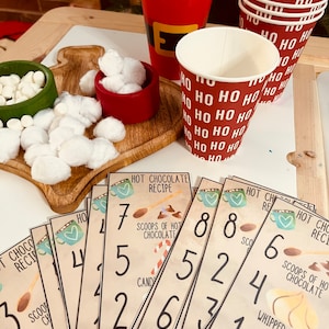 Hot Chocolate Recipe Cards, Montessori Materials, Sensory Bin ...