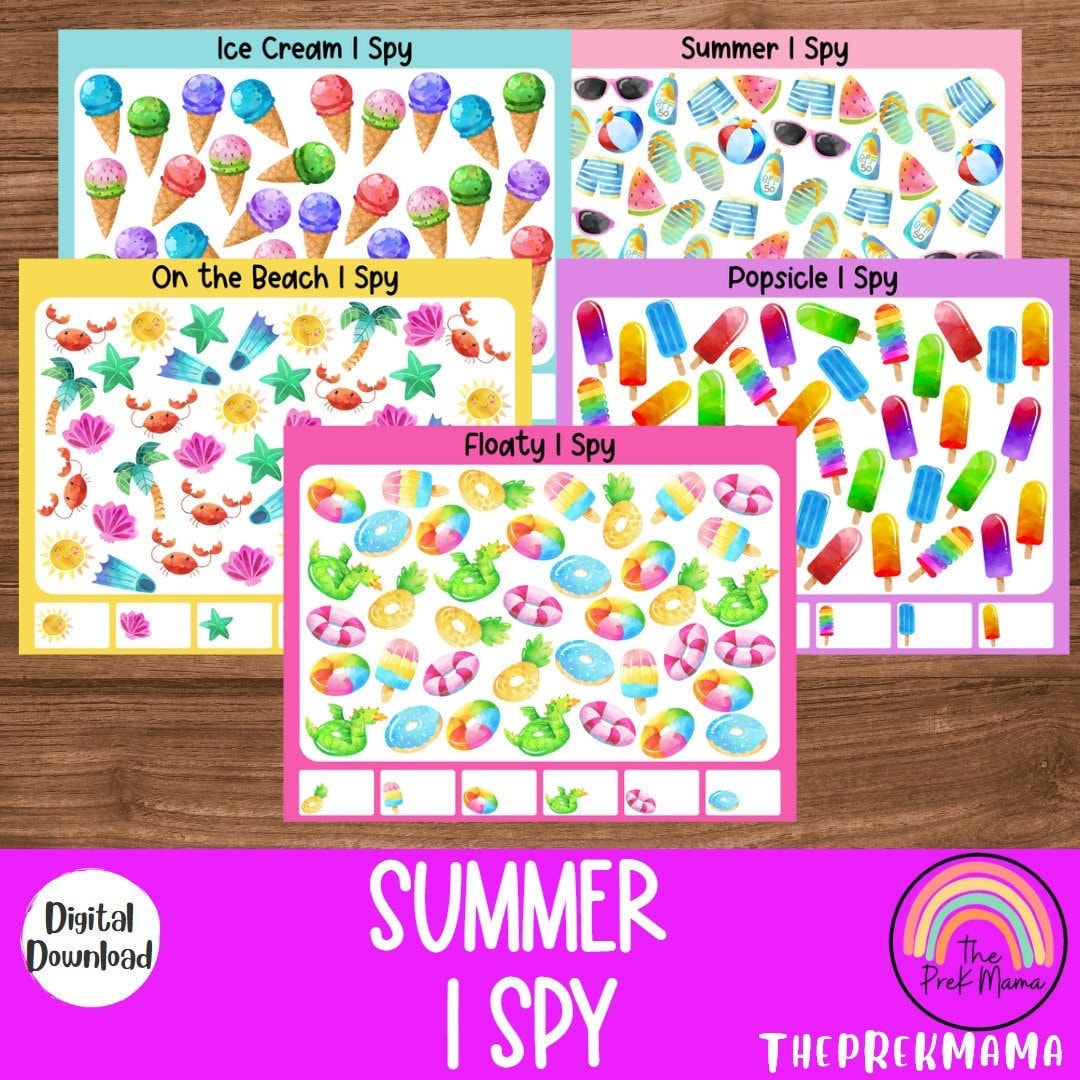 Summer I Spy, Preschool Game, Summer Preschool Printable, Homeschool ...