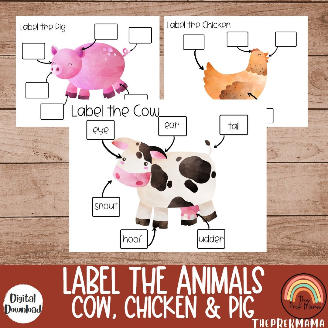 FARM Label the Animals, Montessori Materials, Preschool Printable ...
