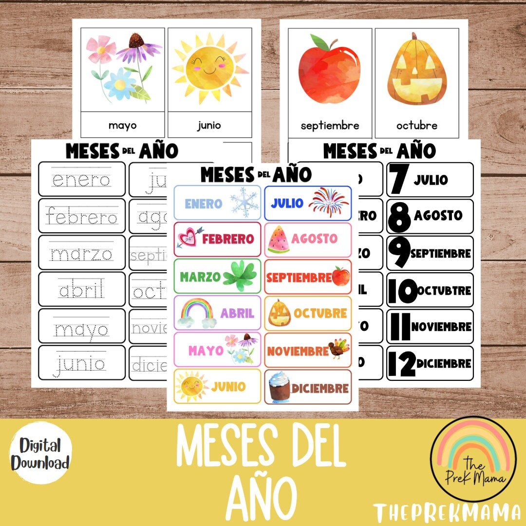 Months of the Year Spanish, Circle Time, Preschool Curriculum ...