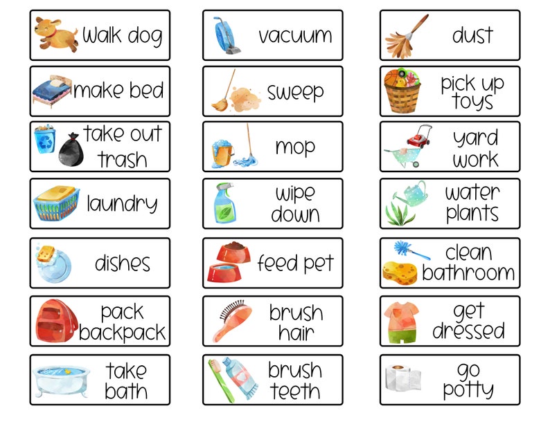 My Daily Responsibility Chart Printable Chore Chart - Etsy
