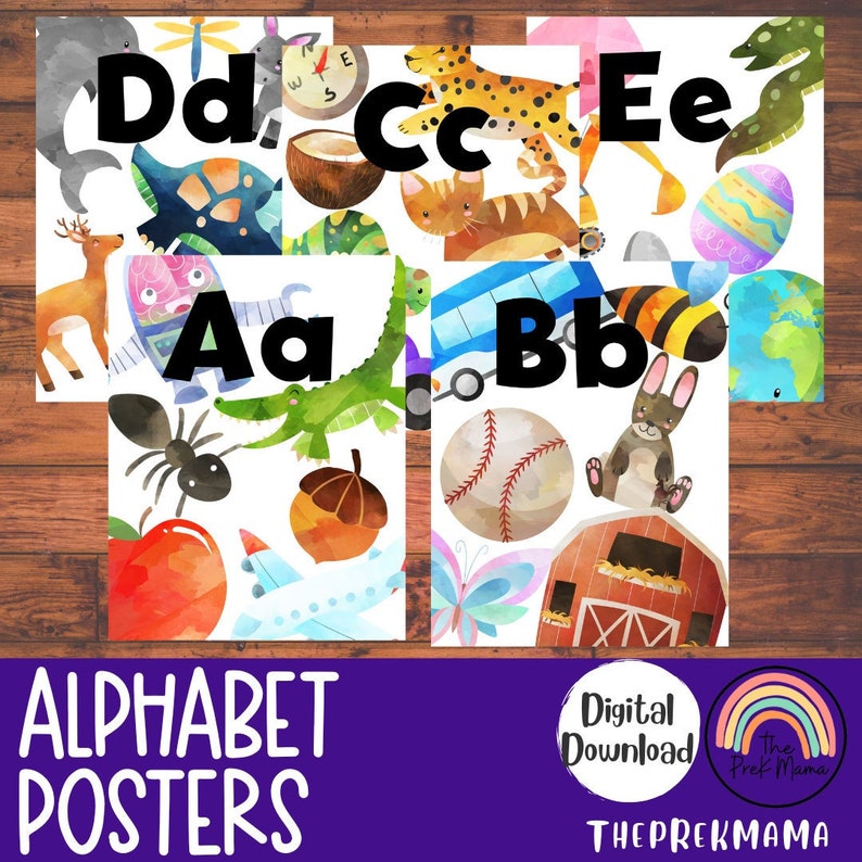 Alphabet Posters Activity for Kids Preschool Worksheet - Etsy