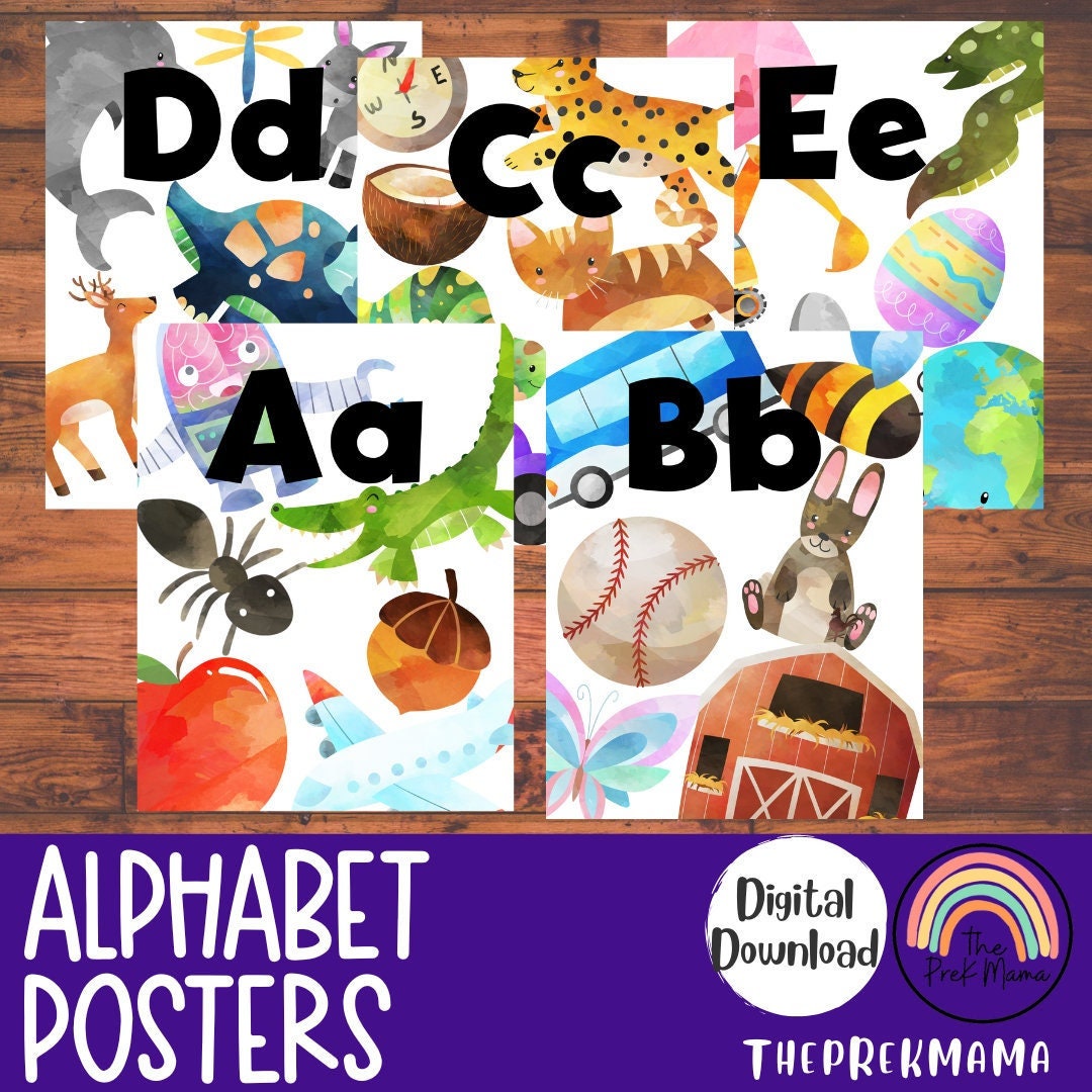 Alphabet Posters Activity for Kids Preschool Worksheet - Etsy Australia
