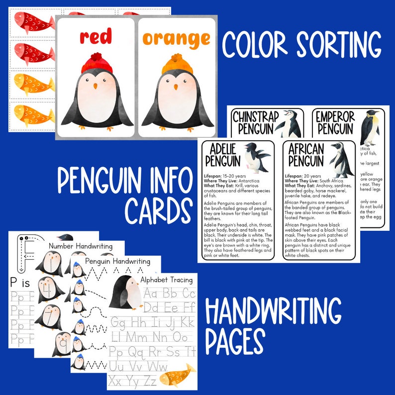 Penguin Unit Study Homeschool Learning Materials Educational - Etsy