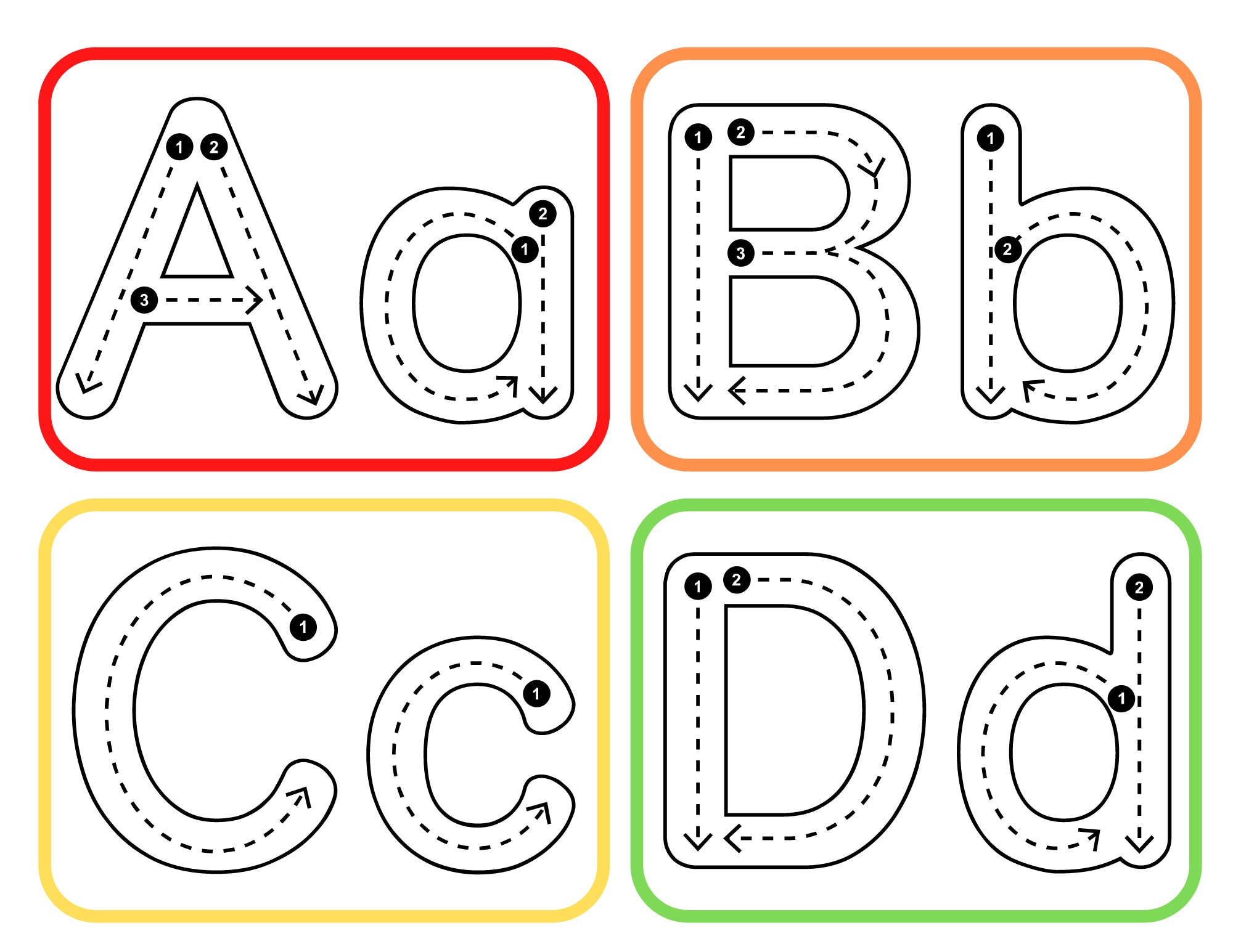 Letter Tracing Cards, Preschool Activity, Homeschool Printable ...