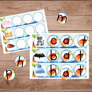 Beach CVC Matching Cards, Preschool Printable, Summer Activity ...