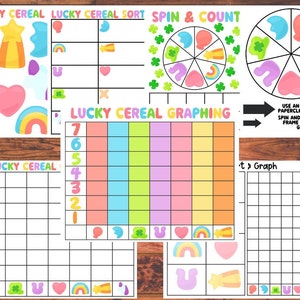 Lucky Cereal Counting and Sorting, Preschool Printable, Homeschool ...