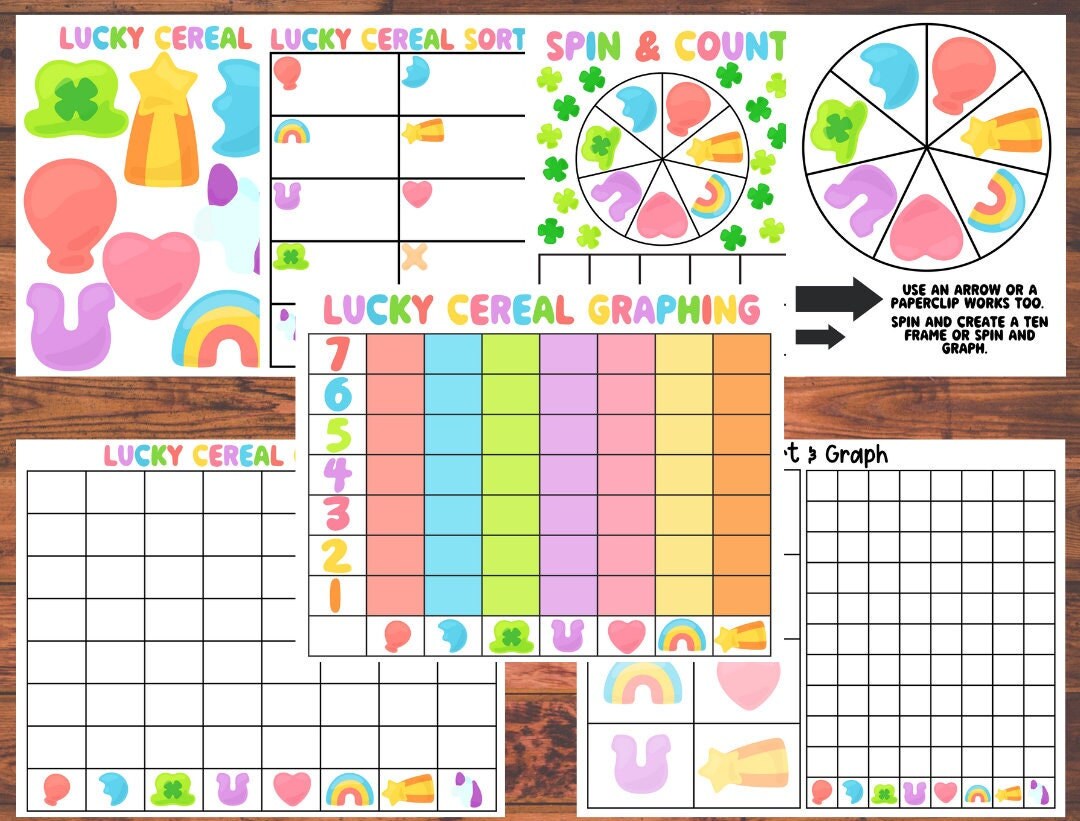 Lucky Cereal Counting and Sorting, Preschool Printable, Homeschool ...