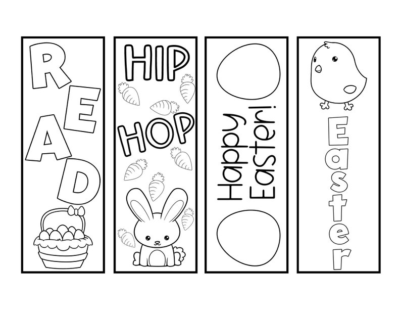 Easter Bookmarks Coloring Bookmarks Kids Bookmarks DIY - Etsy