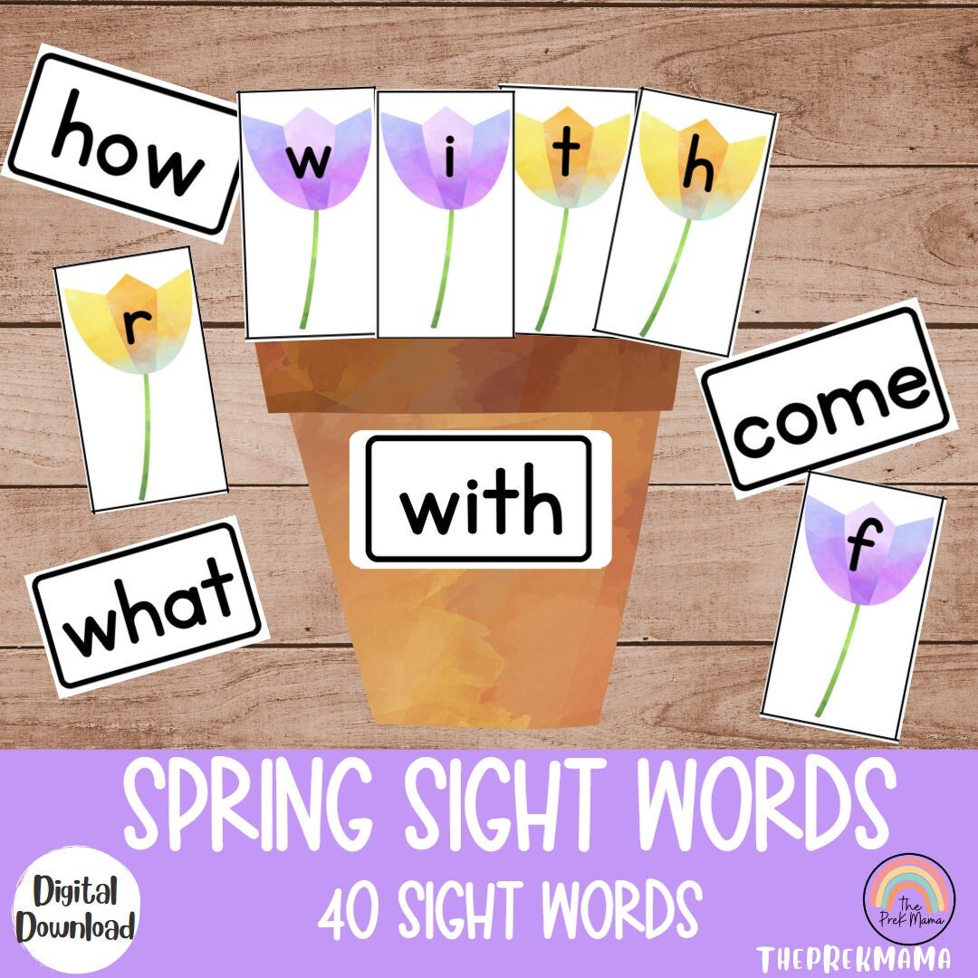 Spring Sight Words, Preschool Worksheets, Preschool Printable ...