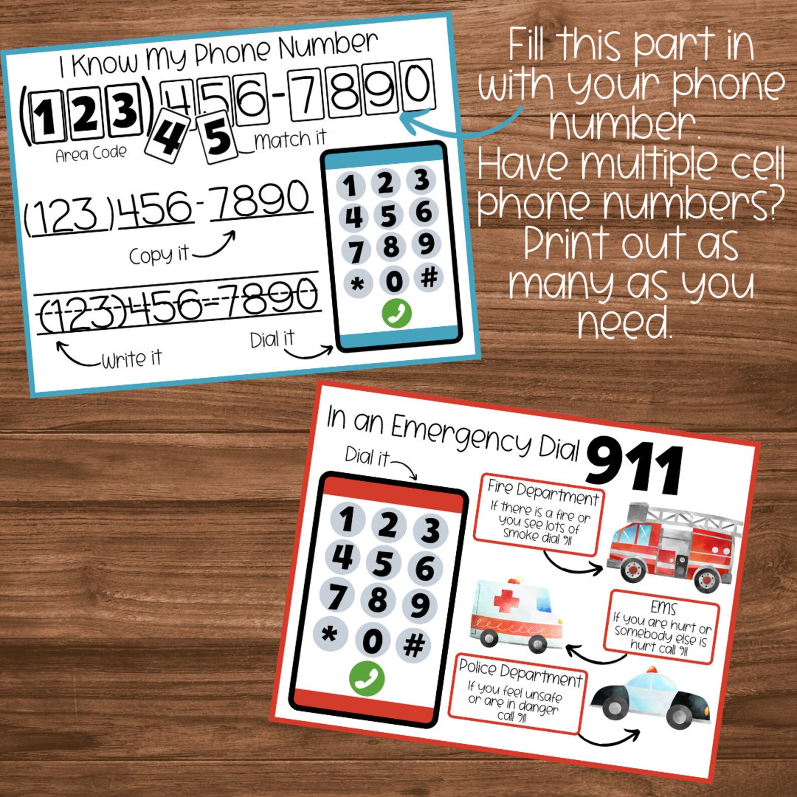 Phone Number and Address Preschool Curriculum Toddler - Etsy