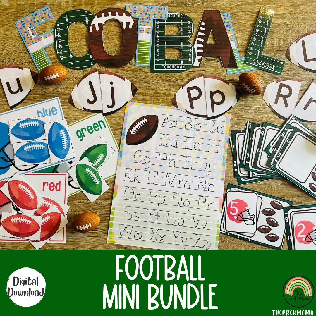 Football Mini Bundle, Football Busy Book, Preschool Printable, Football ...