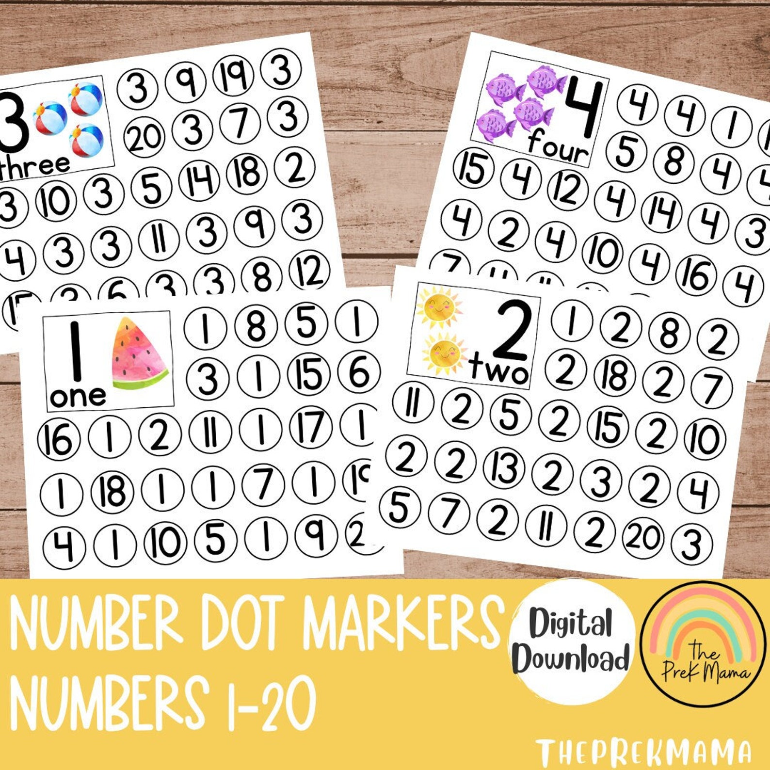 Number Dot Markers Dab Markers Preschool Printable Preschool - Etsy