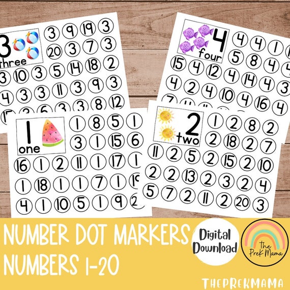 Number Dot Markers Dab Markers Preschool Printable Preschool - Etsy