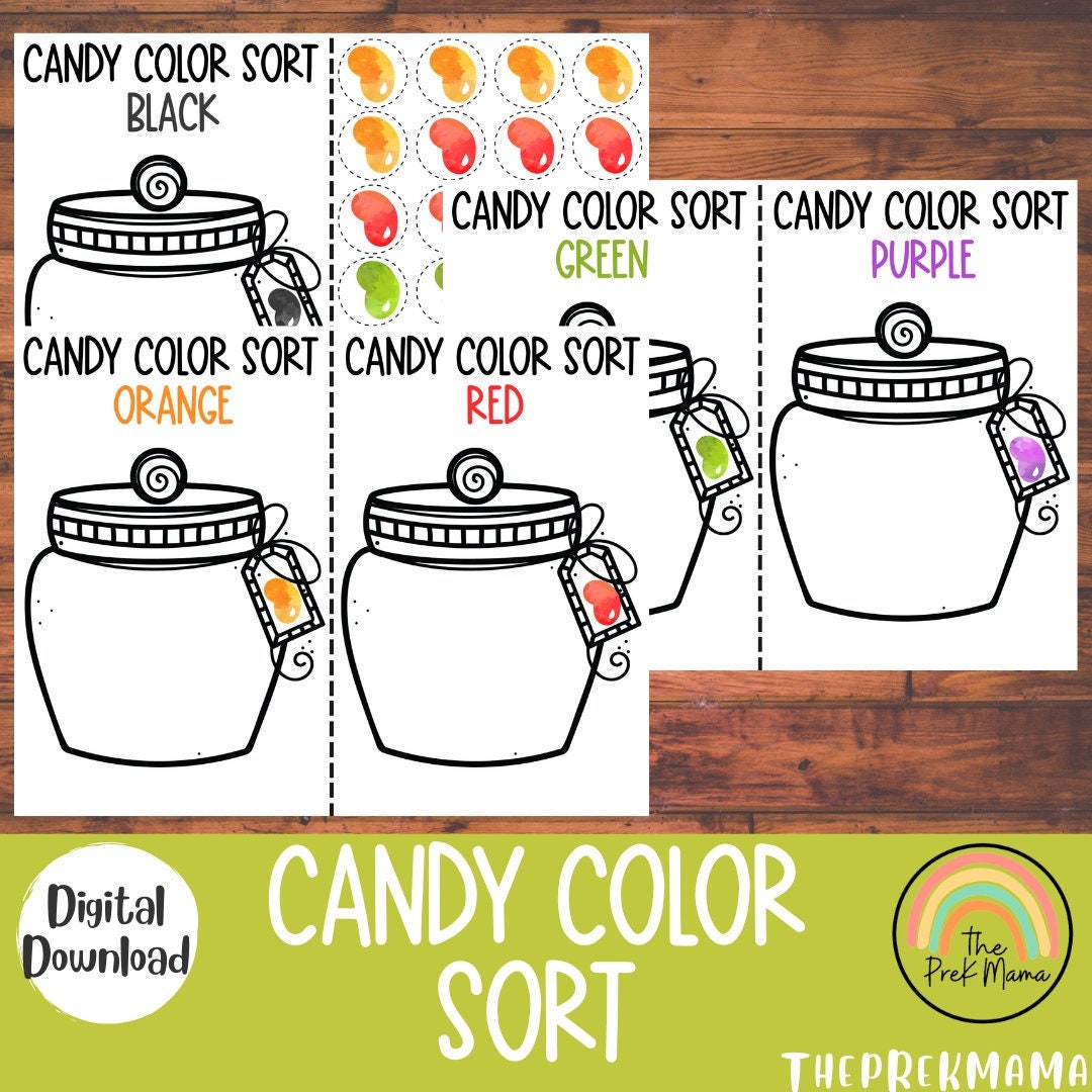 Candy Color Sort, Halloween Preschool Printable, Learning Colors ...