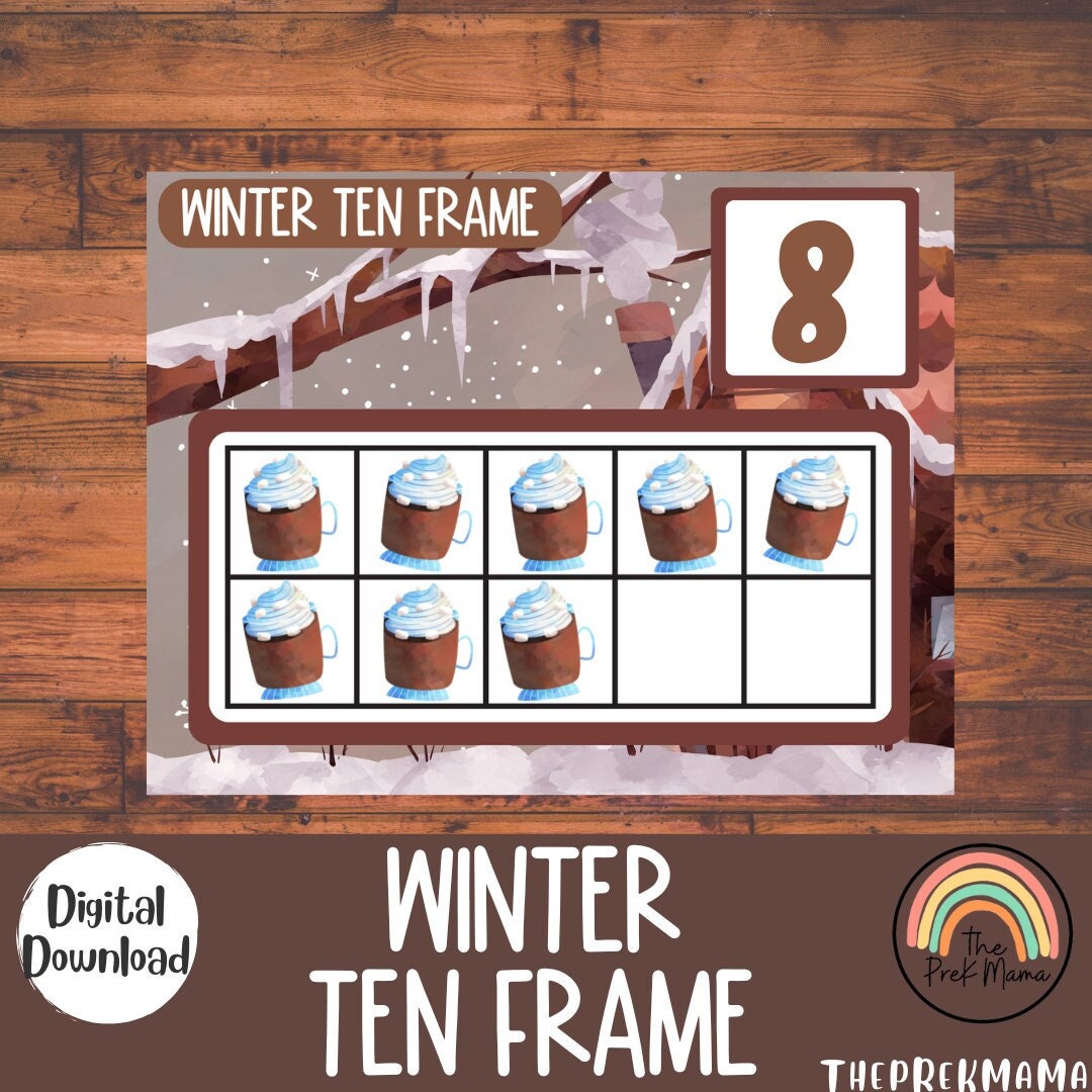 Winter Ten Frame, Winter Math, Winter Preschool Printable, Homeschool ...