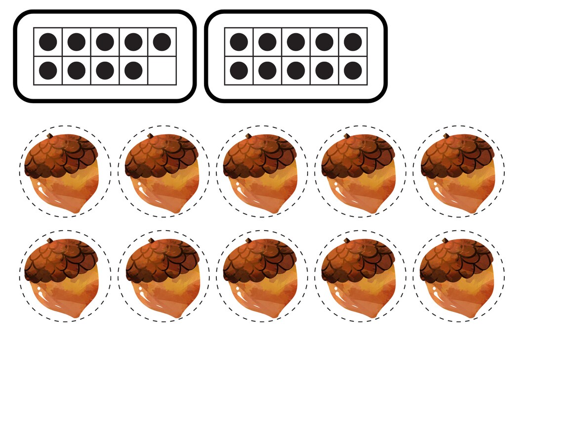 Acorn Number Match Montessori Materials Homeschool - Etsy