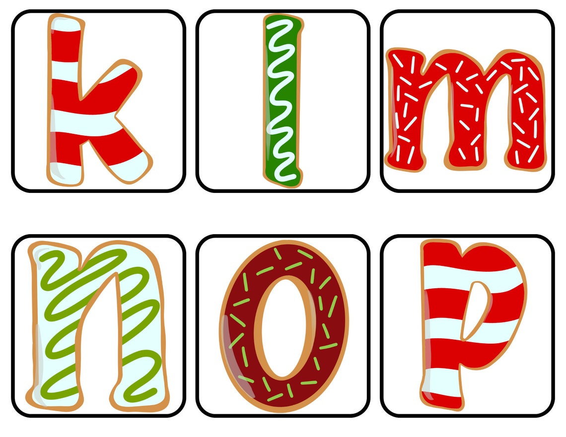 Christmas Cookie Alphabet and Numbers Preschool Printable - Etsy