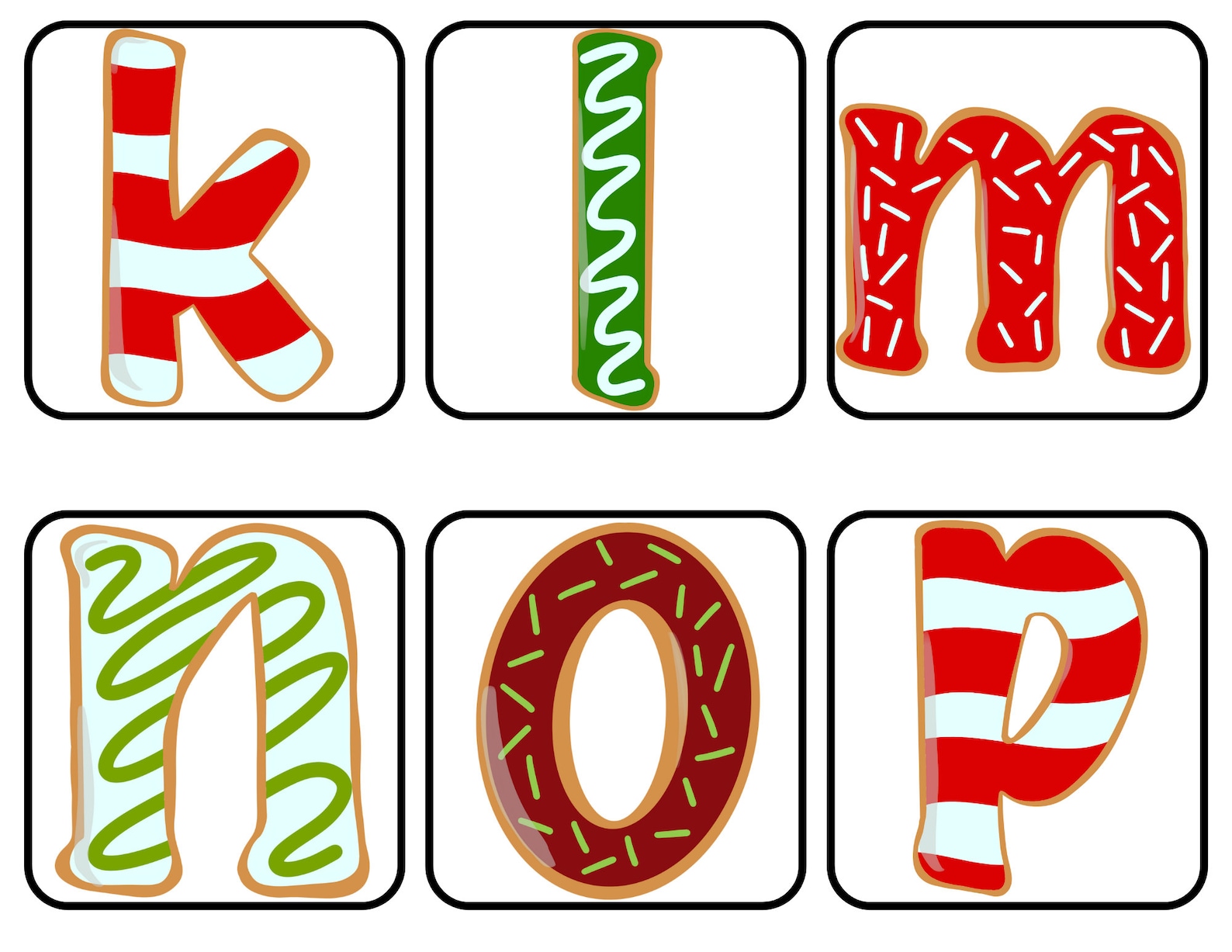 Christmas Cookie Alphabet and Numbers Preschool Printable - Etsy