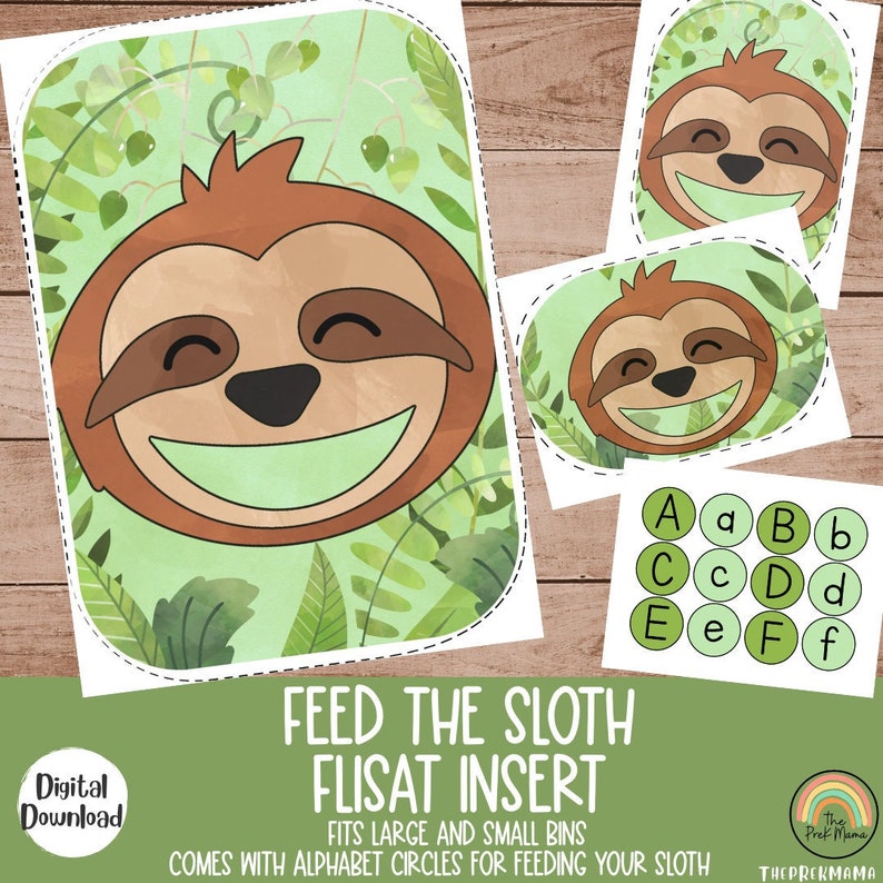 Feed the Sloth Flisat Inserts, Animal Flisat, Flisat Insert Printable ...