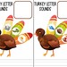 Turkey Letter Sounds Thanksgiving Printable Montessori - Etsy