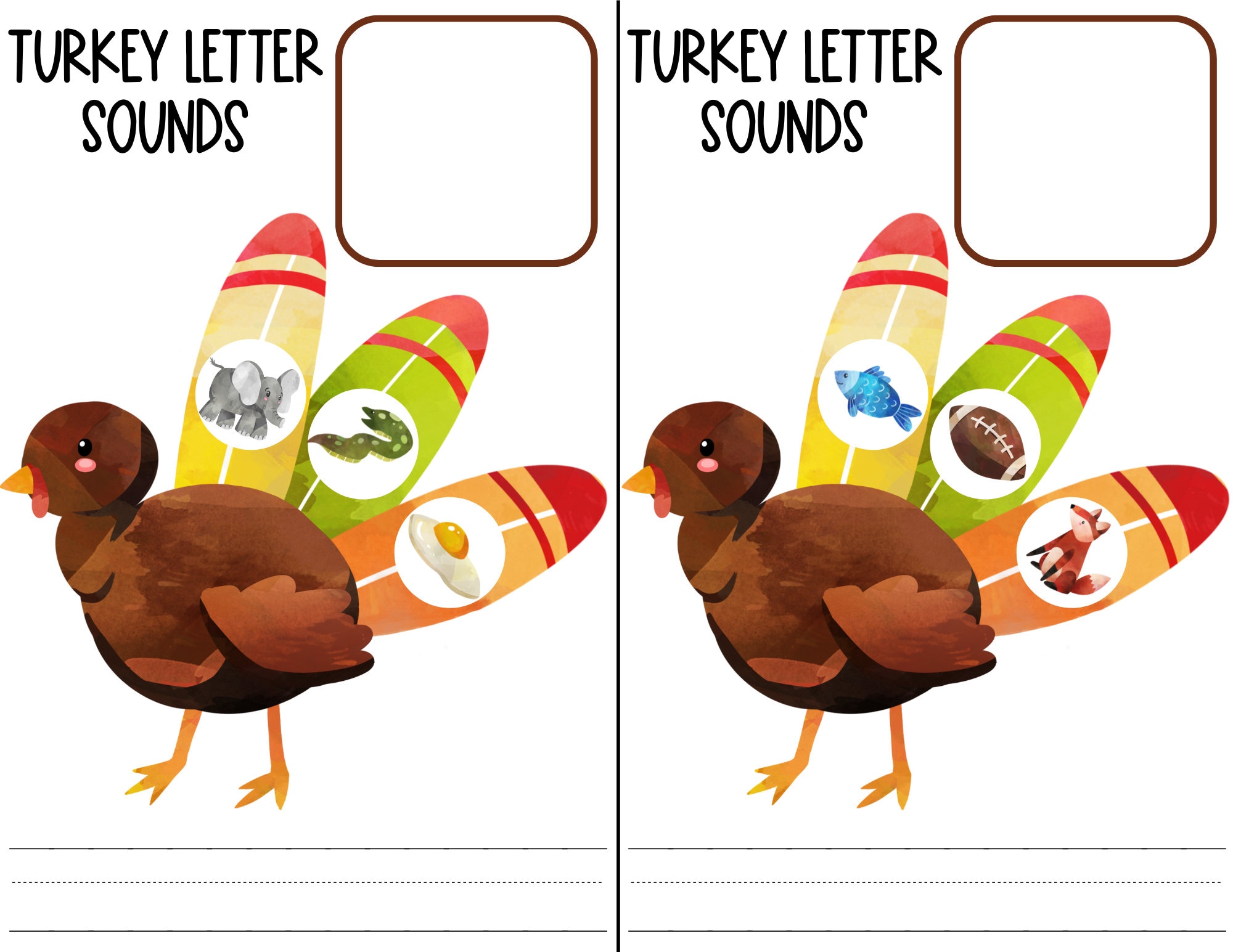 Turkey Letter Sounds, Thanksgiving Printable, Montessori Materials ...