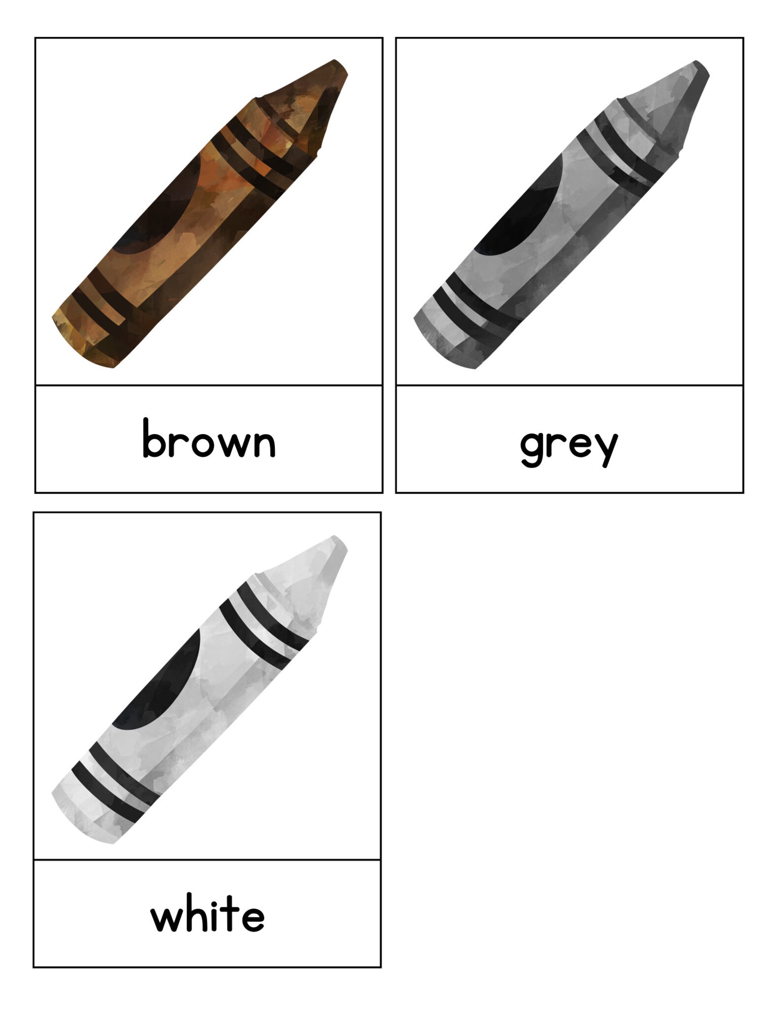 Montessori 3 Part Color Cards Preschool Printable | Etsy