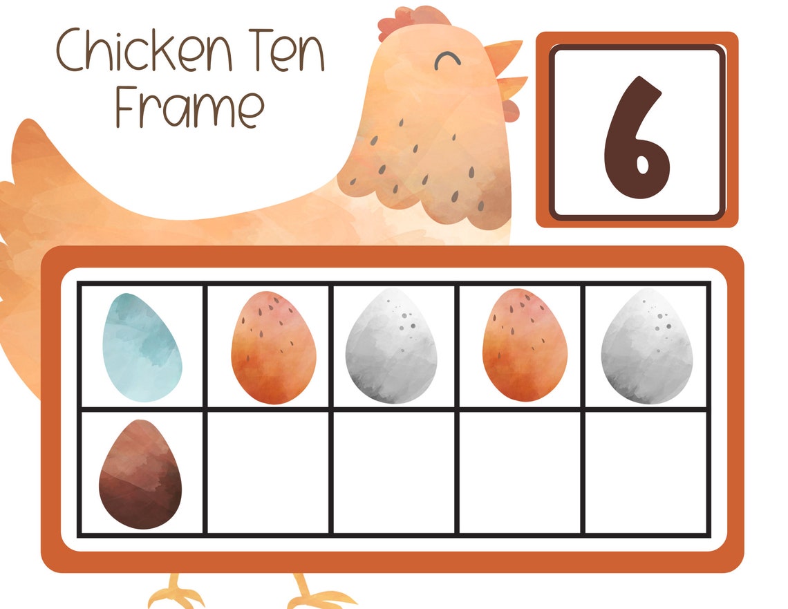 FARM Chicken Ten Frame Montessori Materials Preschool | Etsy