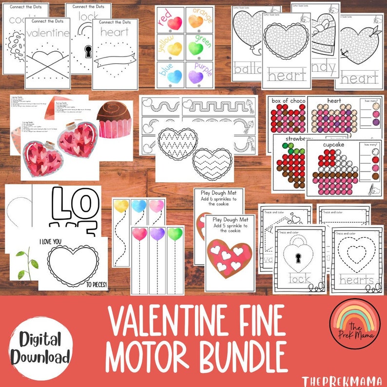 Valentine's Day Fine Motor Bundle, Preschool Fine Motor, Valentine ...