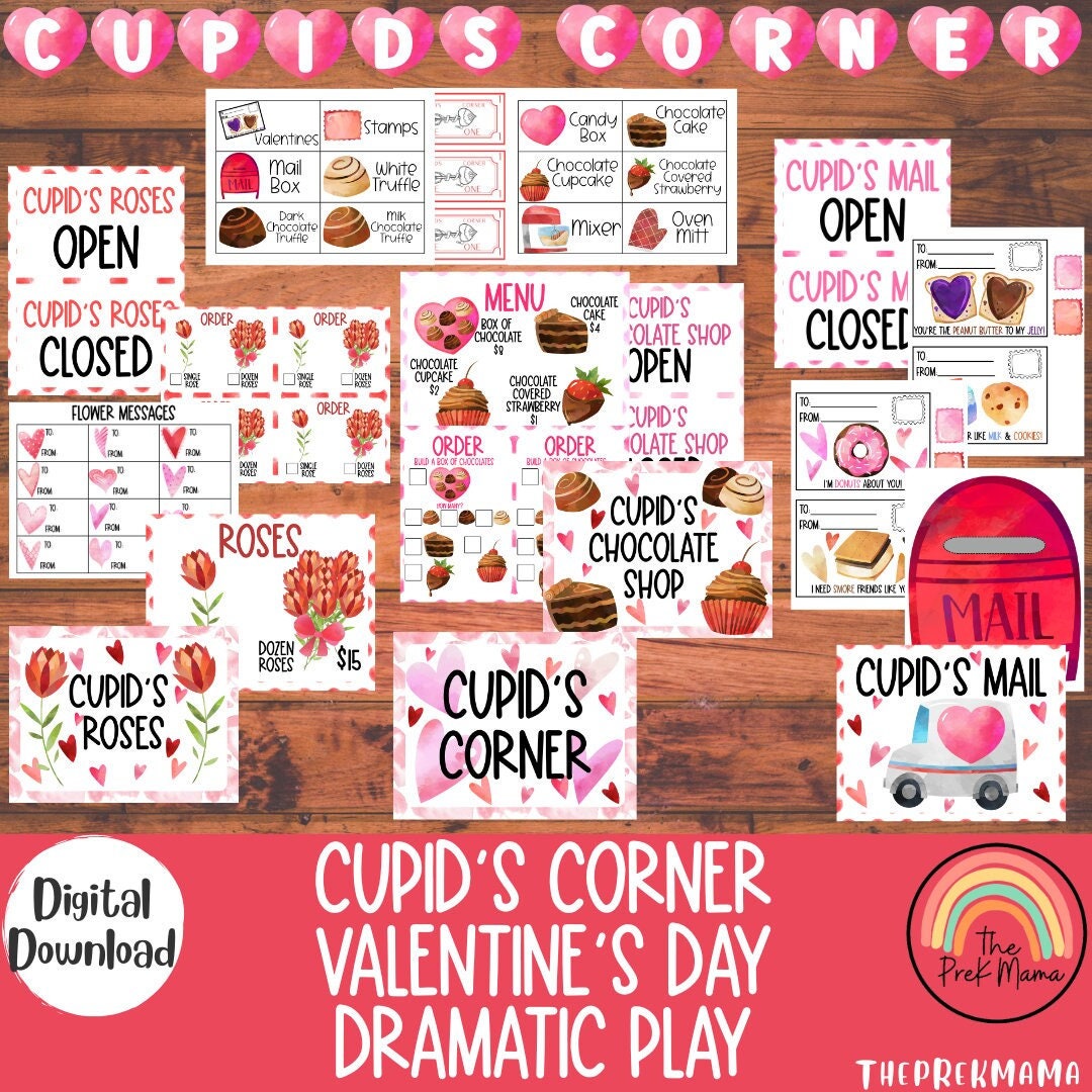 Cupid's Corner Dramatic Play, Valentine's Pretend Play, Classroom ...