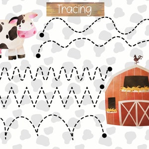 FARM Tracing Worksheets Preschool Handwriting Practice Pre-k - Etsy