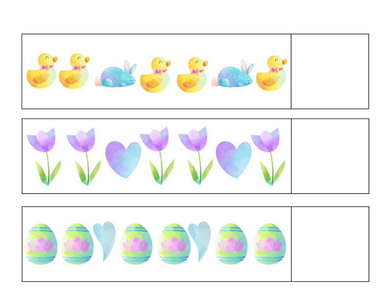 Easter Patterns Preschool Worksheet Preschool Printable - Etsy