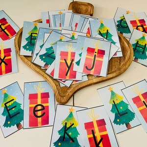 Christmas Alphabet Match, Christmas Preschool Printable, Alphabet ...