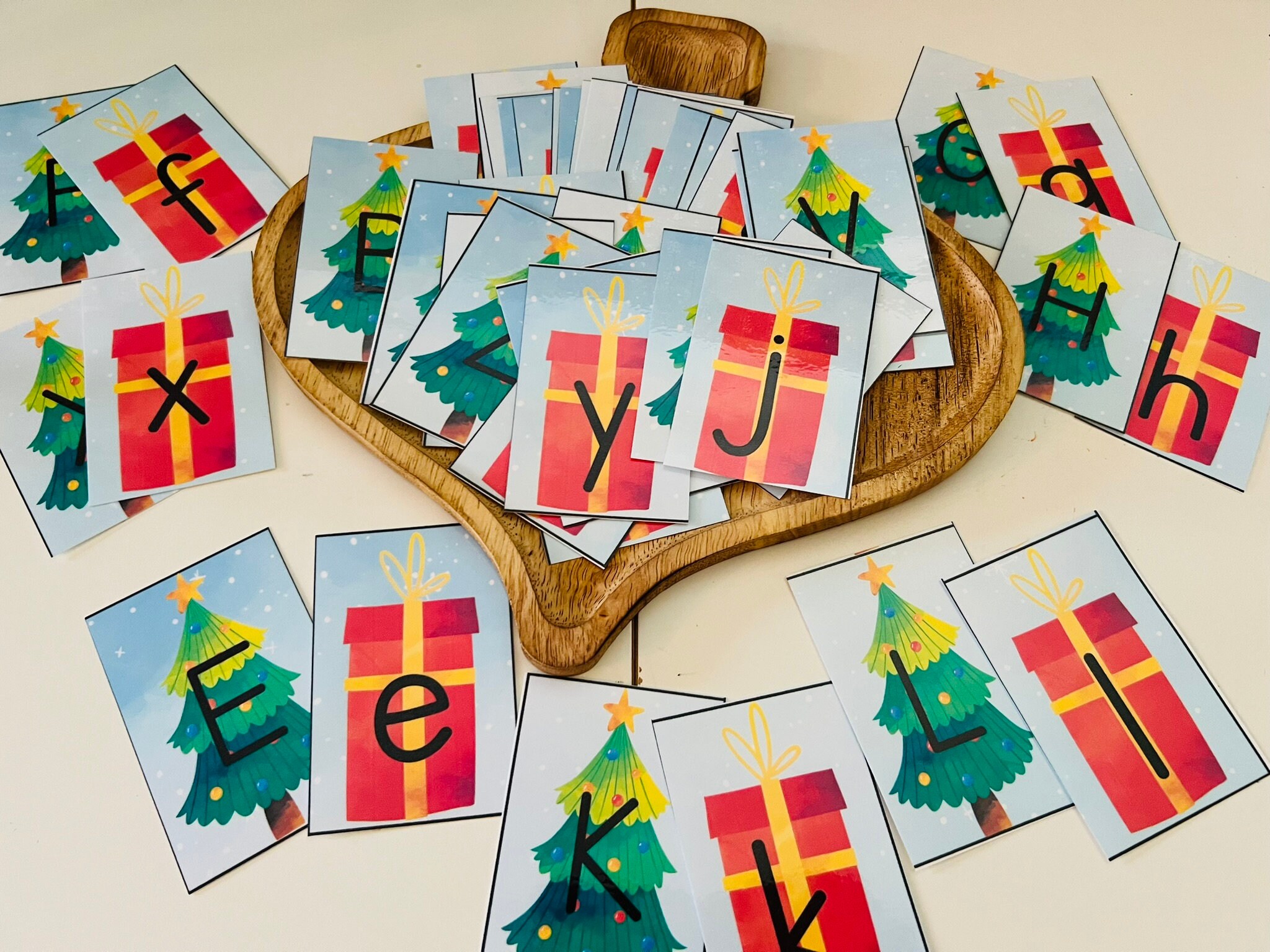 Christmas Alphabet Match, Christmas Preschool Printable, Alphabet ...