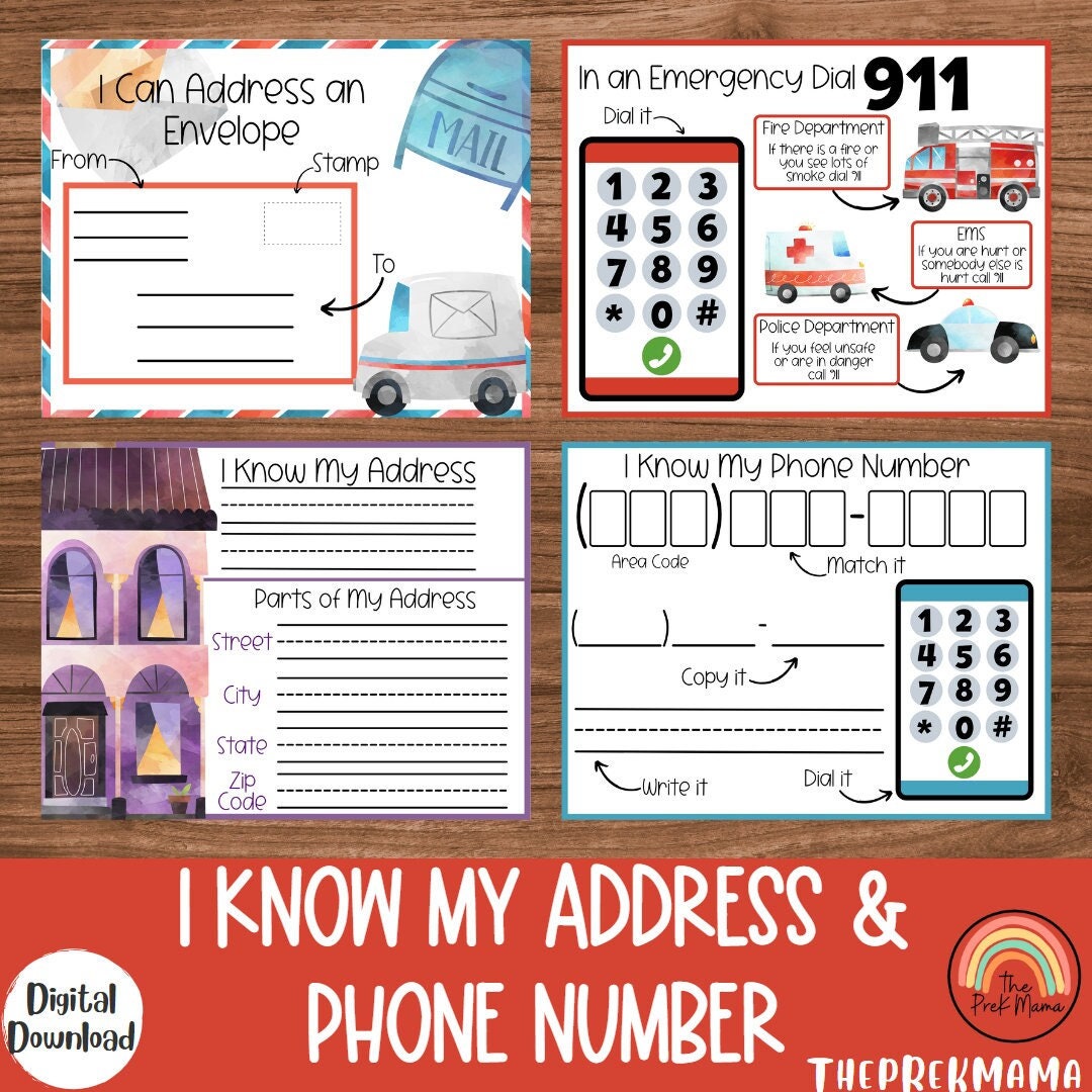 Phone Number and Address, Preschool Curriculum, Toddler Printable ...