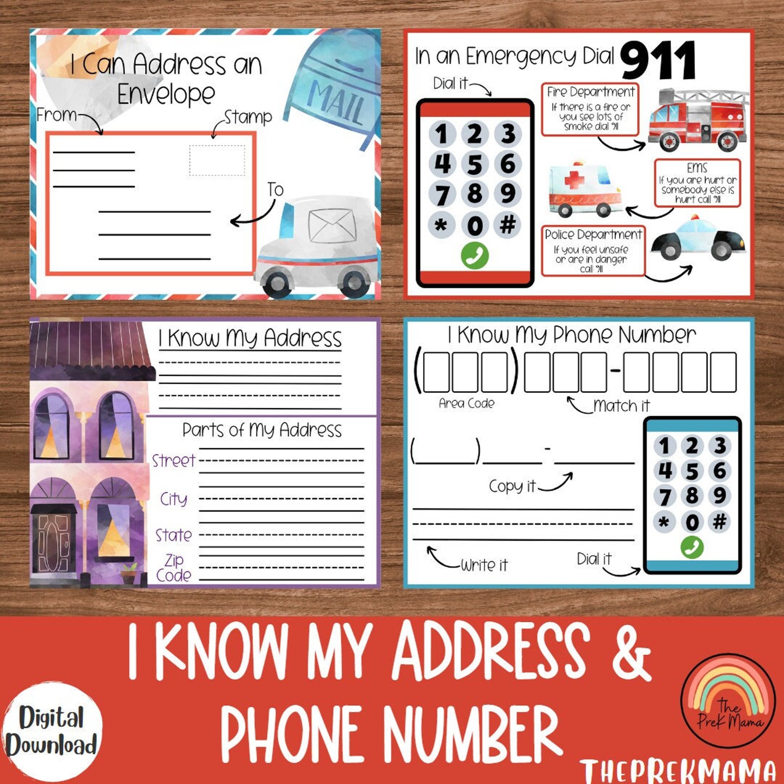 Phone Number and Address Preschool Curriculum Toddler - Etsy