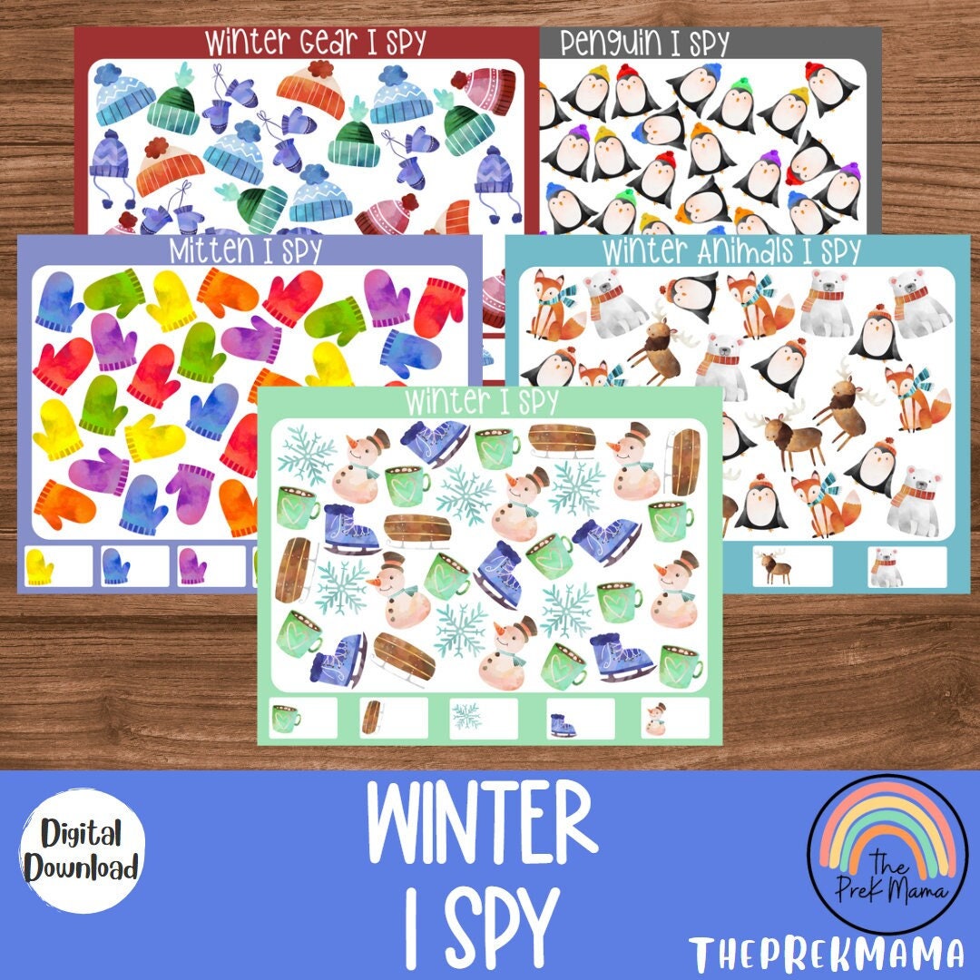 Winter I Spy, Preschool Game, Winter Preschool Printable, Homeschool ...