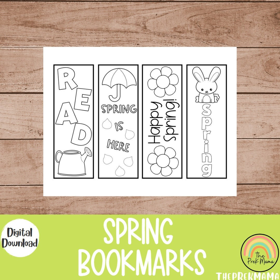 Spring Bookmarks, Coloring Bookmarks, Kids Bookmarks, DIY Bookmarks ...
