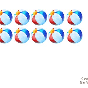 Summer Ten Frame Numbers 1-10 Count and Match Montessori - Etsy