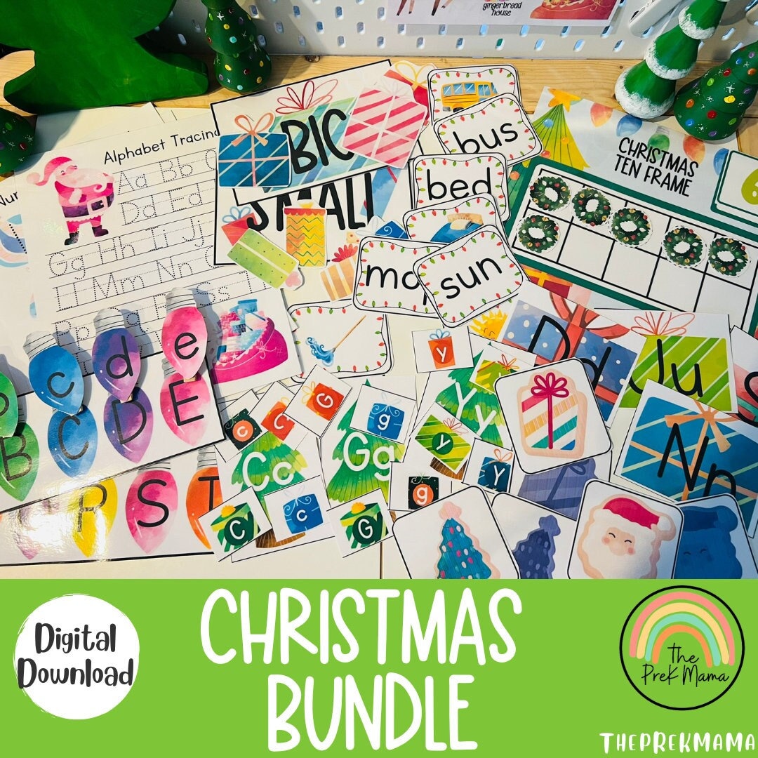 Christmas Bundle, Christmas Preschool Printable, Homeschool Printable ...
